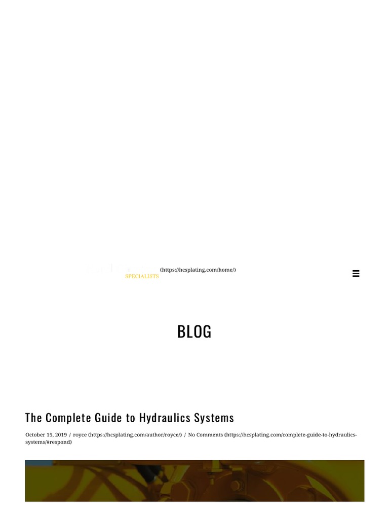 Complete Guide To Hydraulics Systems: Understanding Hydraulics ...