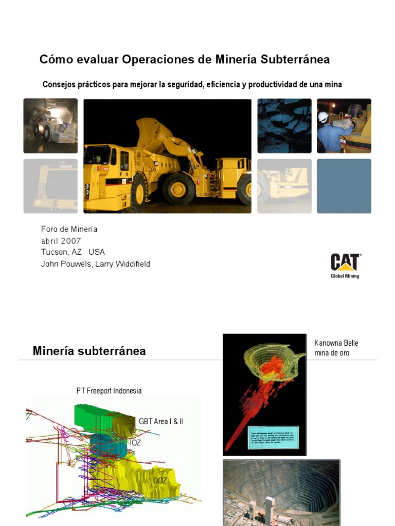 Condicion y Evaluacion de Minas UGM CAT | PDF | Eje | Pendiente