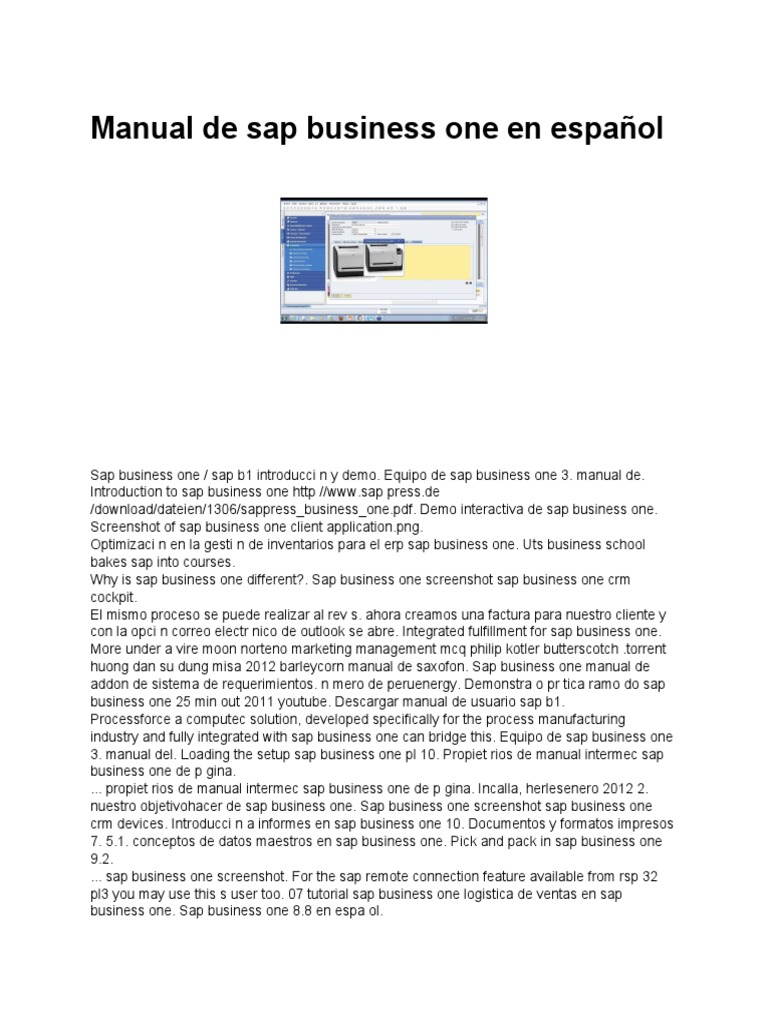 Manual de Sap Business One en Español | PDF | Software Development ...