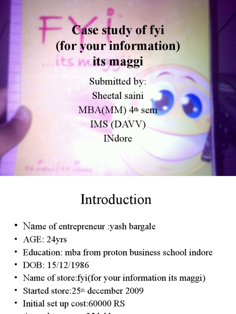 For Your Information Its Maggi | PDF | Food And Drink | Business