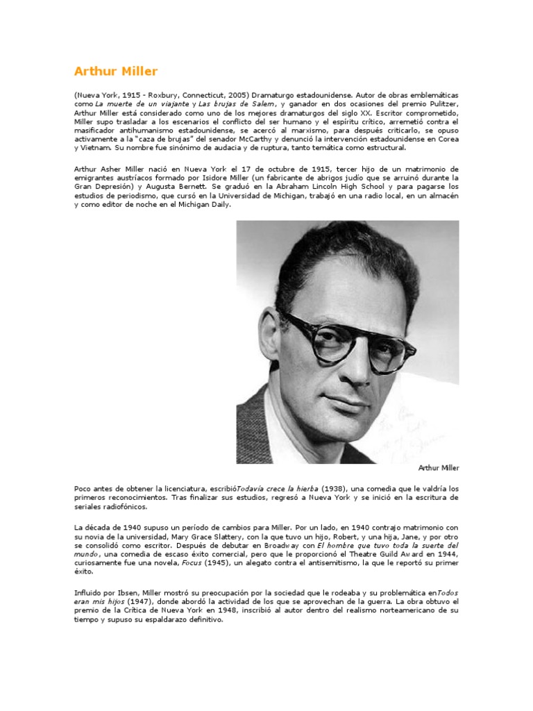 Arthur Miller | PDF | Historia | Clásicos