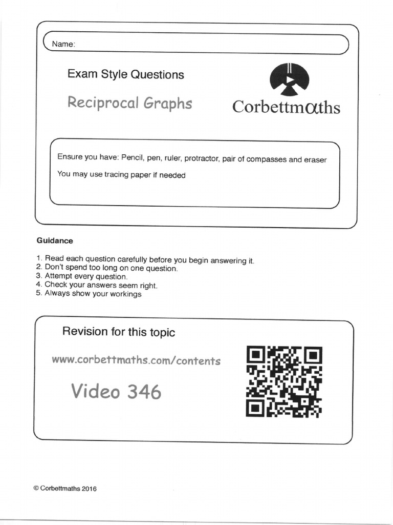 Corbett Reciprocal Graphs | PDF