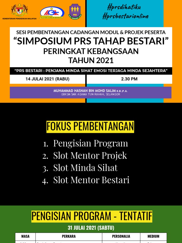 Simposium PRS Tahap Bestari Peringkat Kebangsaan 2021 | PDF