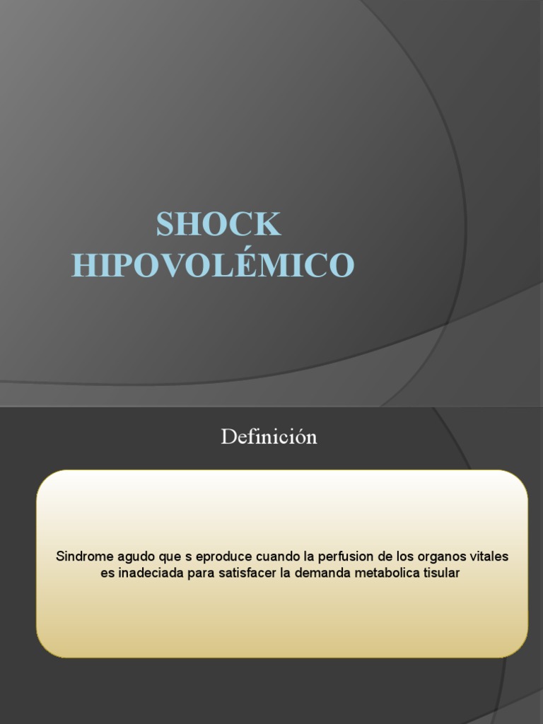 Shock Hipovolémico | PDF | Sistema cardiovascular | Enfermedades y ...