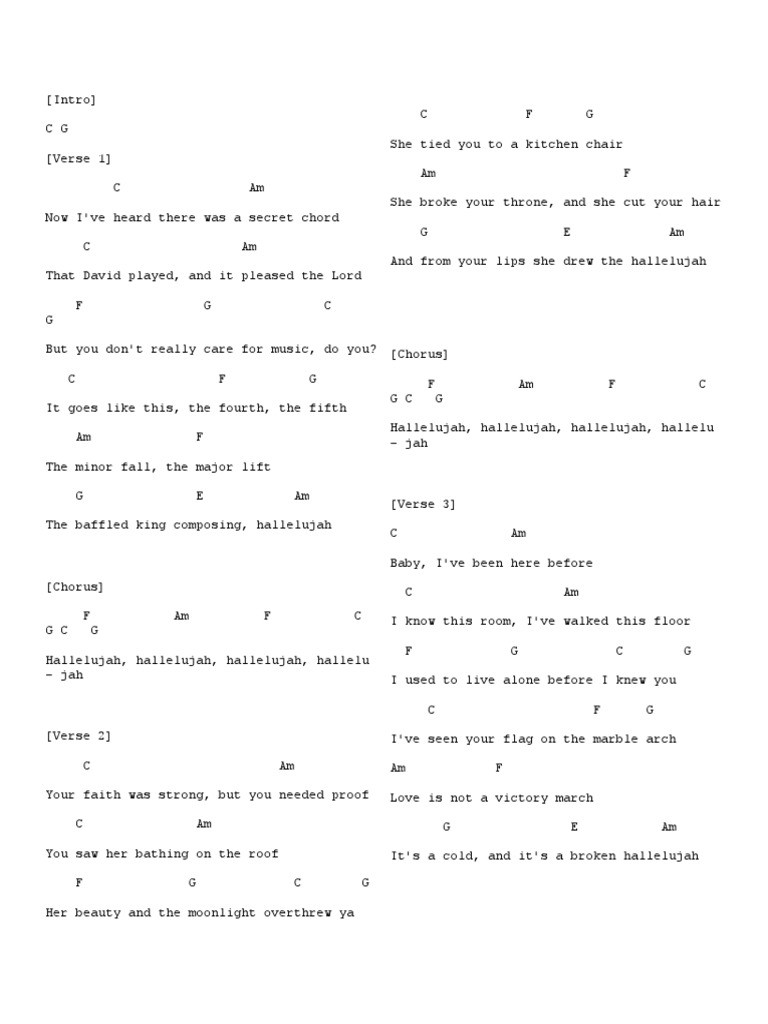 Hallelujah | PDF | Song Structure
