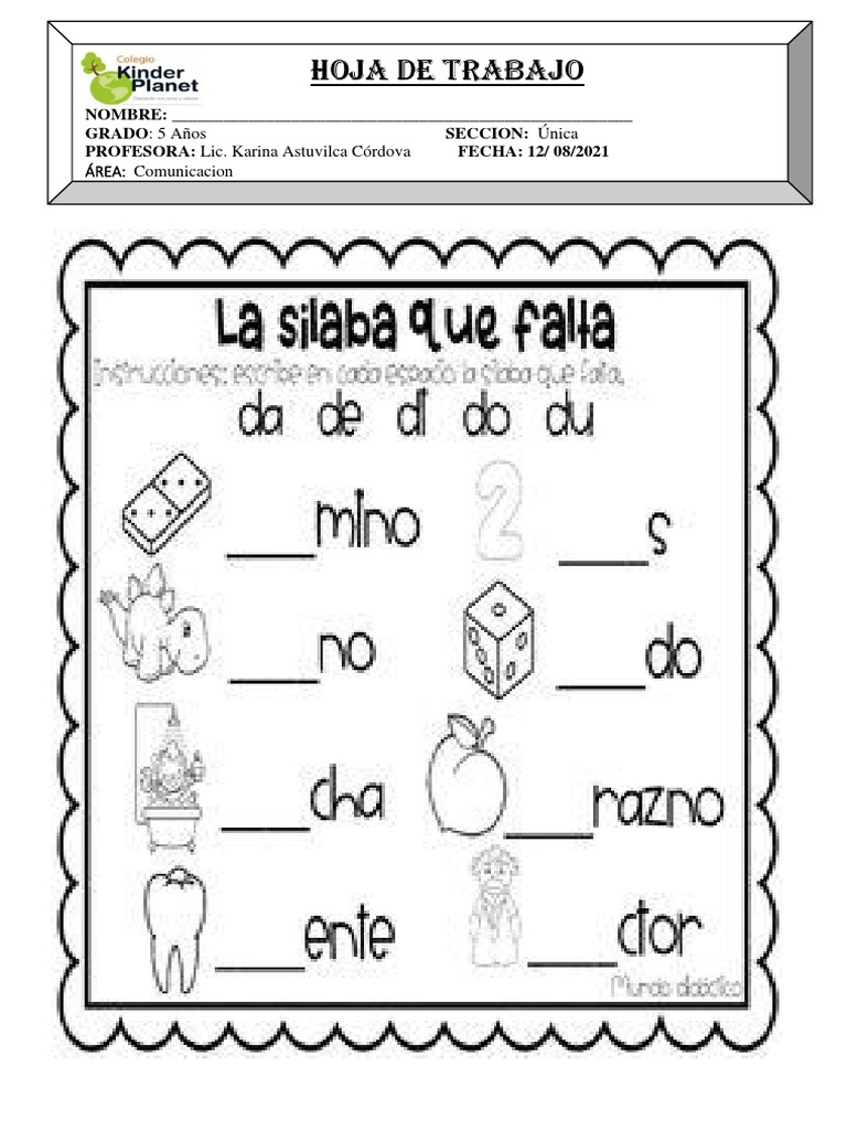 Las Silabas Da, De, Di, Do, Du | PDF | Crecimiento personal y profesional