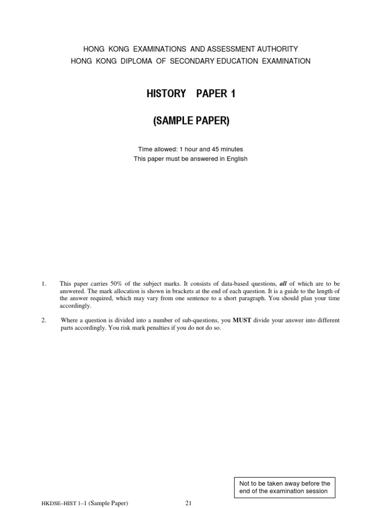 HKDSE History Paper 1 Sample Exam | PDF | Neville Chamberlain ...