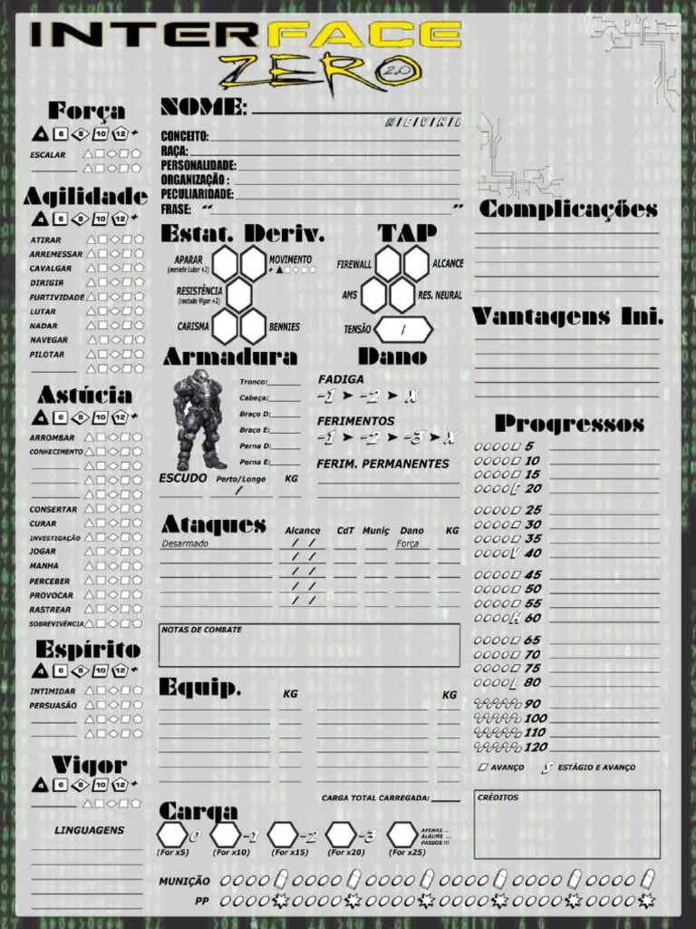 Ficha Savage Worlds Interface Zero | PDF