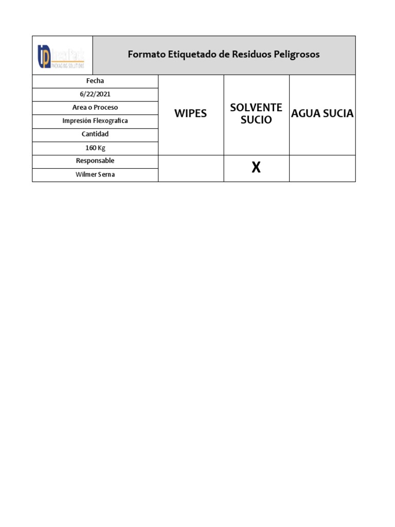 Formato Pesaje de Residuos | PDF
