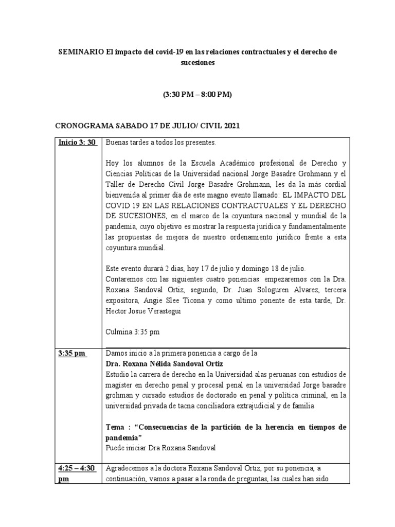 Programa Sabado 17 Julio 2021 | PDF | Justicia | Crimen y violencia