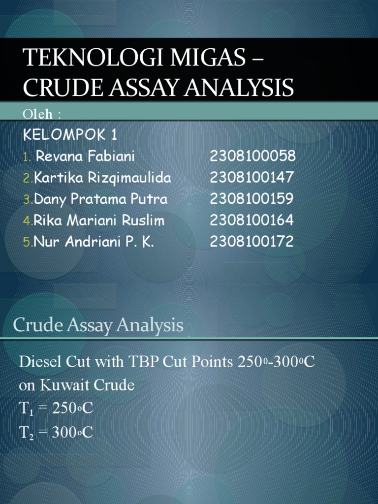 Teknologi Migas - Crude Assay Analysis | PDF | Phases Of Matter | Soft ...