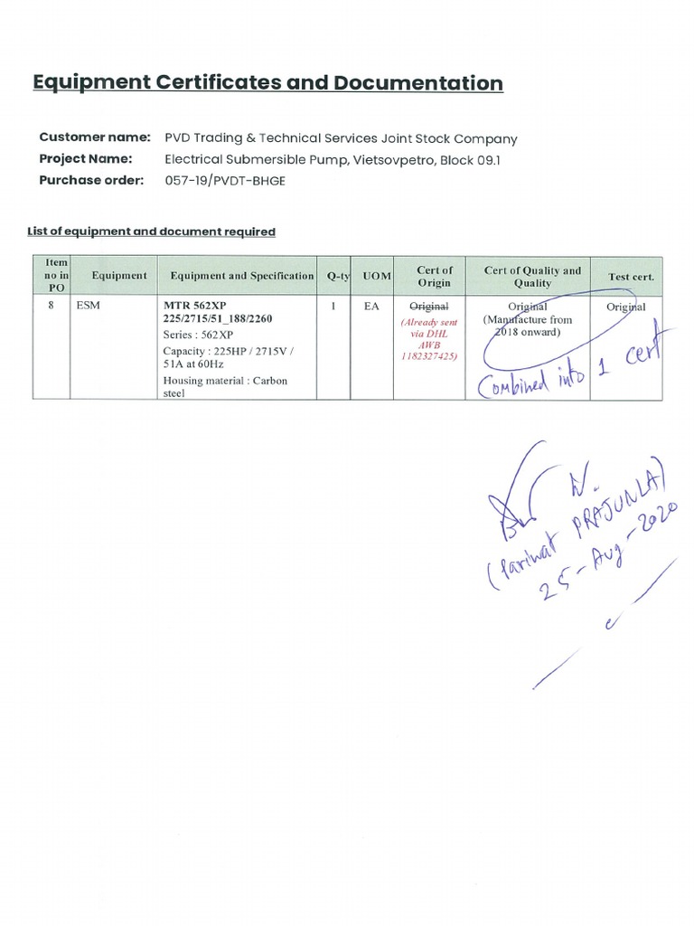 Test Report, COC - Motor | PDF