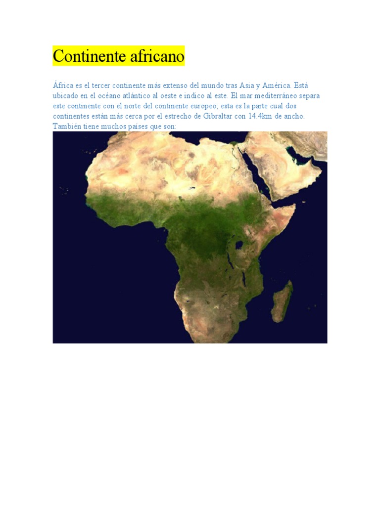 Características del Continente Africano | PDF | Viajes y turismo