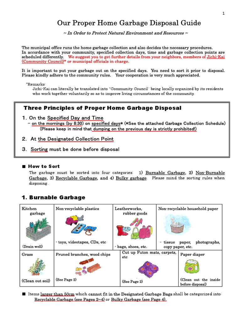 Our Proper Home Garbage Disposal Guide | PDF | Waste Management | Recycling