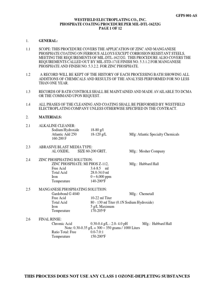 Mil-Dtl 16232 | PDF | Chemistry | Materials