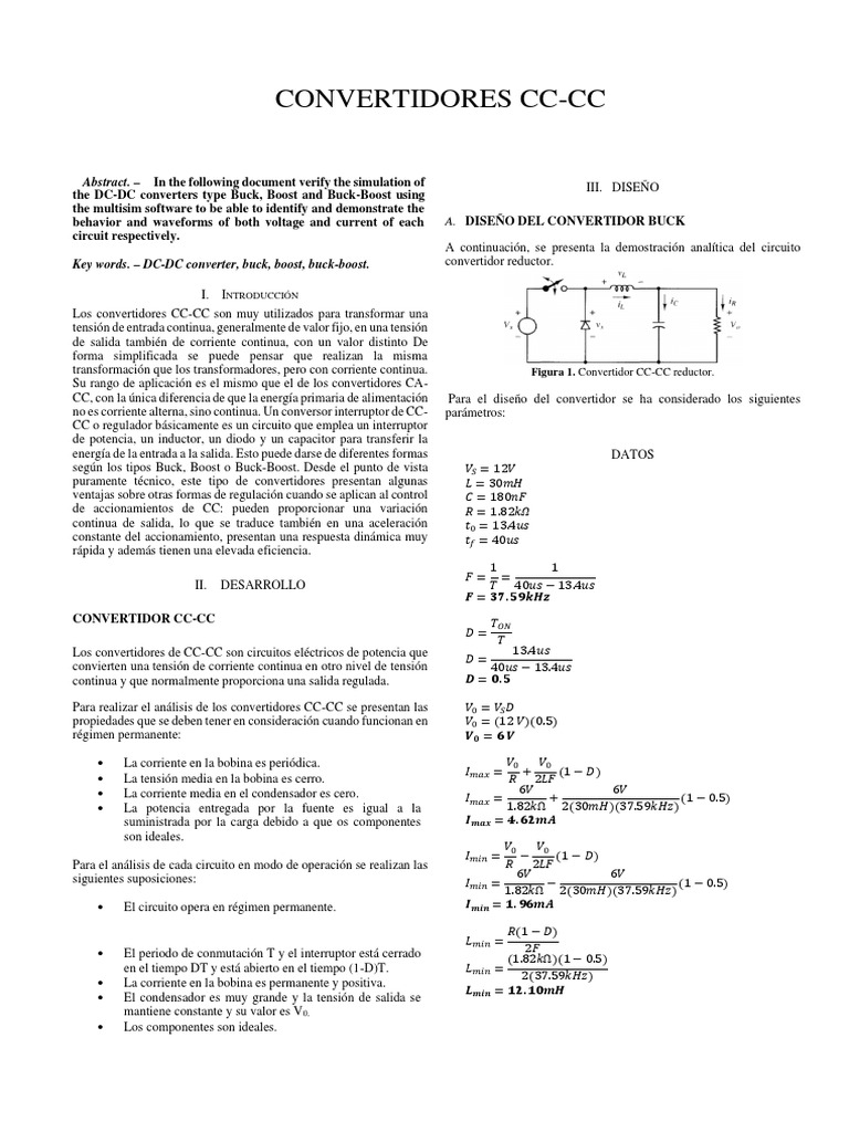 Convertidores CC-CC | PDF | Energia electrica | Corriente eléctrica