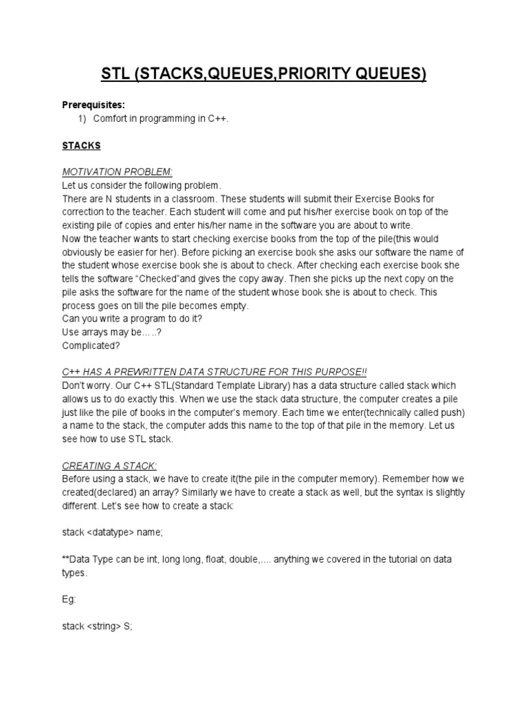 Stacks Queues Priority Queues | PDF | Queue (Abstract Data Type) | Computer Programming