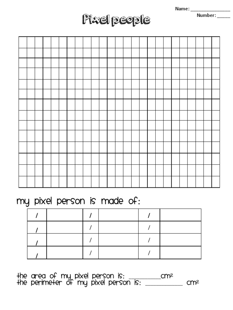 A Geometric Pixel Person: Calculating Area and Perimeter | PDF