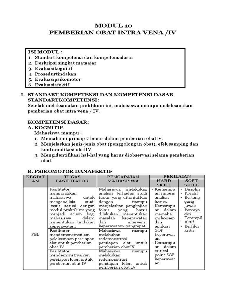 Pemberian Obat Intravena: Prosedur dan Tujuan | PDF
