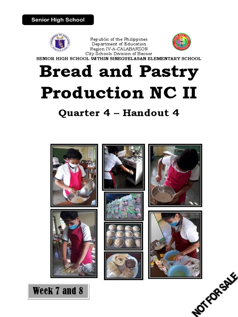 Bread and Pastry Production NC II: Quarter 4 - Handout 4 | PDF | Cakes ...