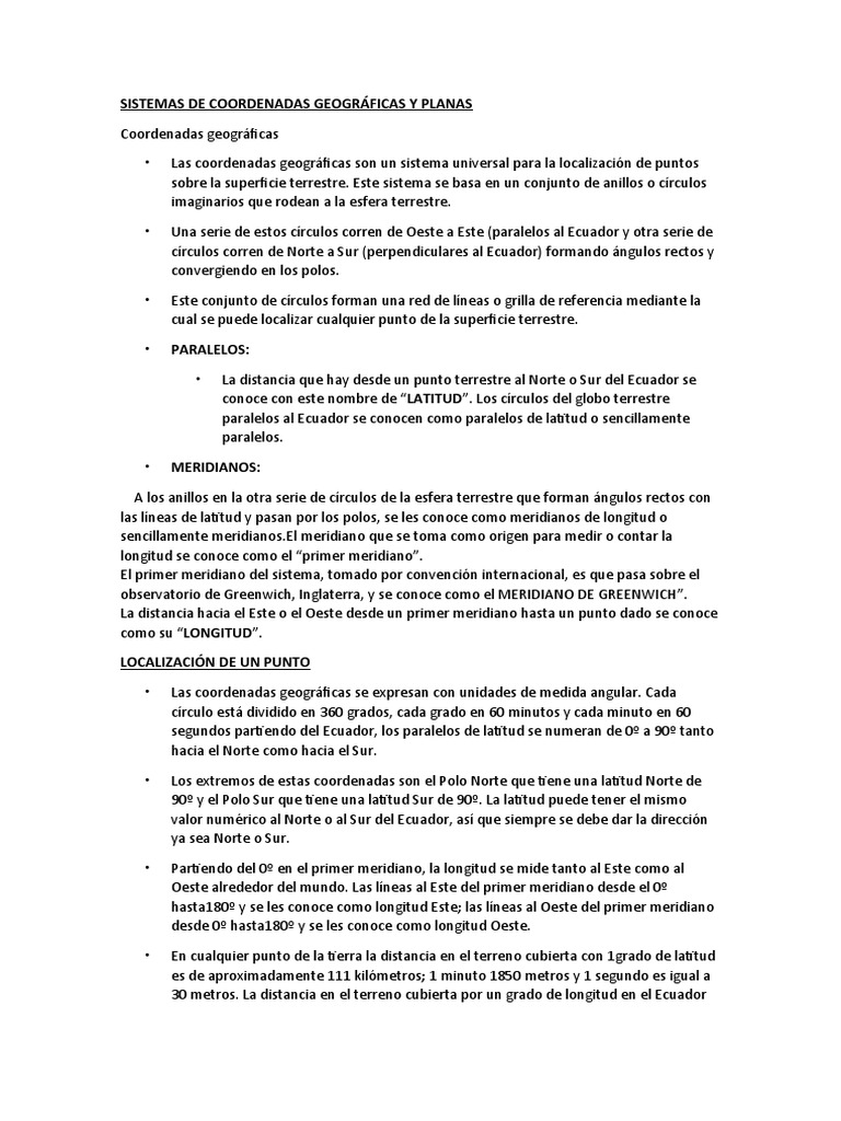 Sistemas de Coordenadas Geográficas | PDF | Geografía | Geometría analítica