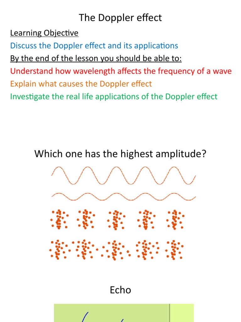 The Doppler Effect: Learning Objective by The End of The Lesson You ...
