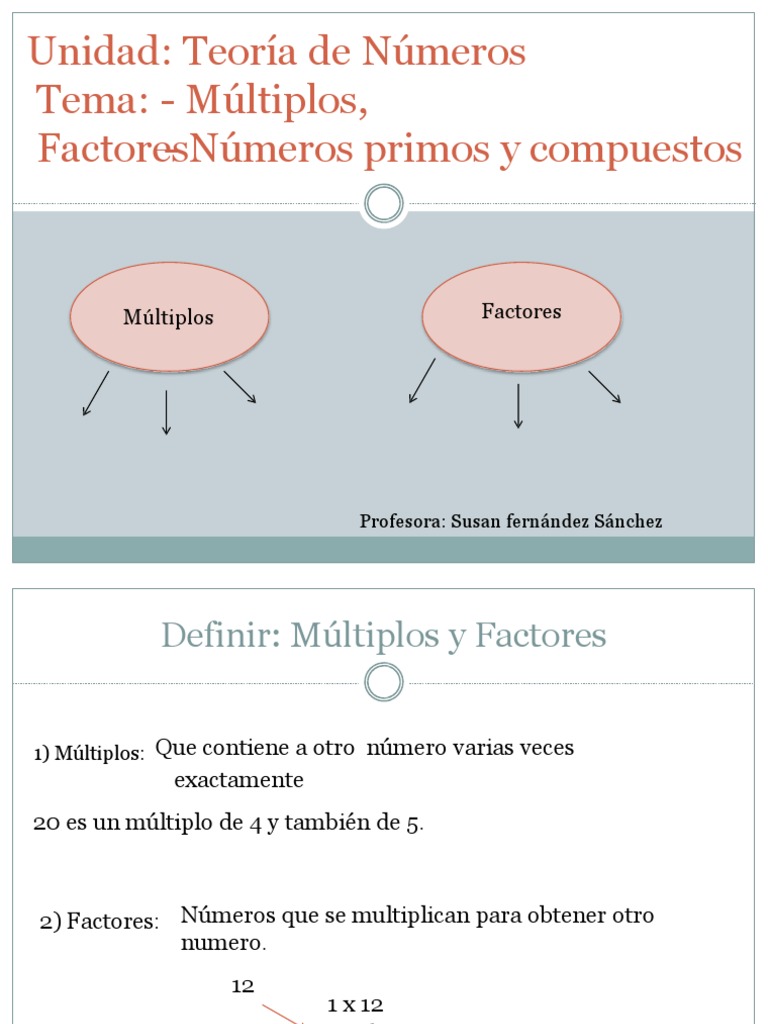 Múltiplos, Factores y Números Primos | PDF