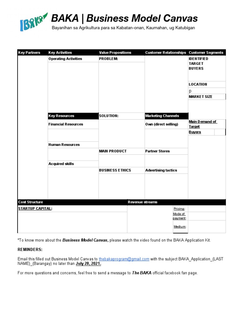 BAKA - Business Model Canvas | PDF | Business