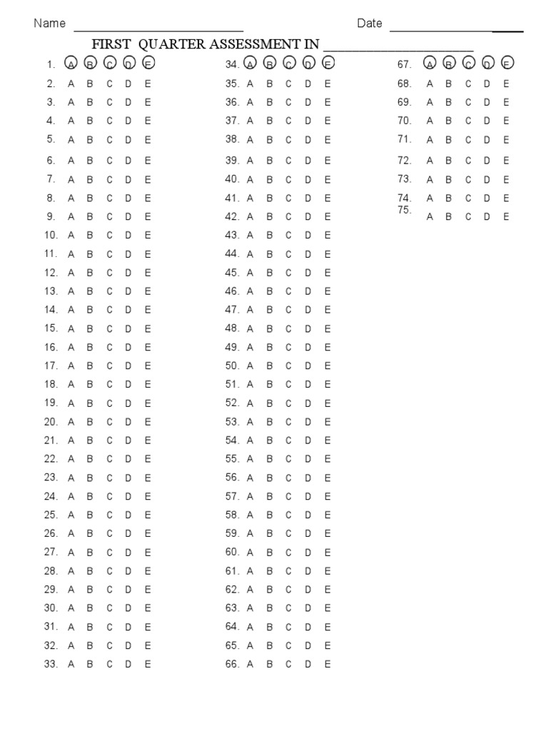 Bubble Answer Sheet | PDF