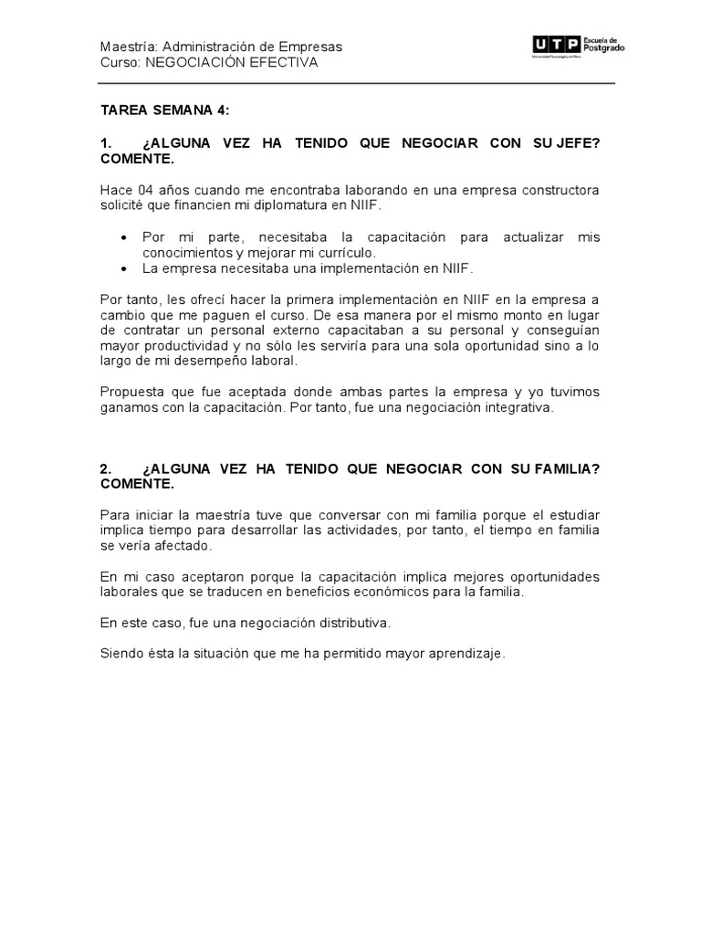 TAREA SEMANA 4 Comunic Efectiva | PDF