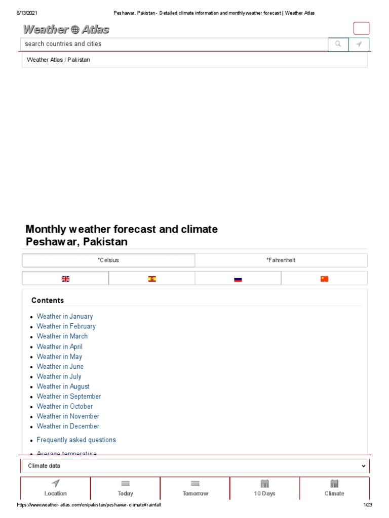 Peshawar Climate & Weather Guide | PDF | Weather | Climate