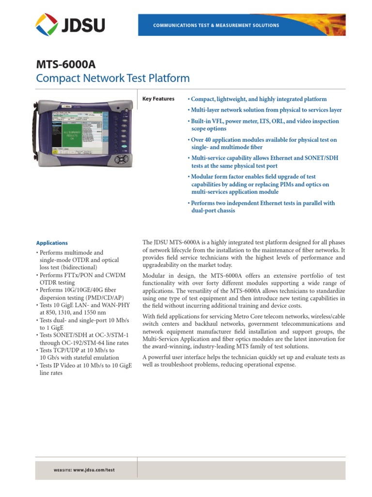 MTS-6000A: Compact Network Test Platform | Download Free PDF ...