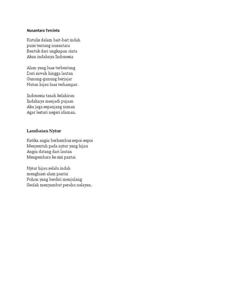 Puisi Alam Nusantara | PDF