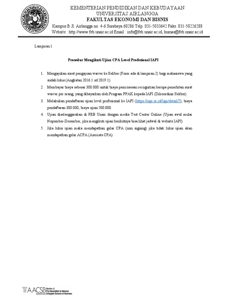 Materi 4 Prosedur Mengikuti Ujian CPA Level Profesional IAPI | PDF | Karier & Perkembangan ...