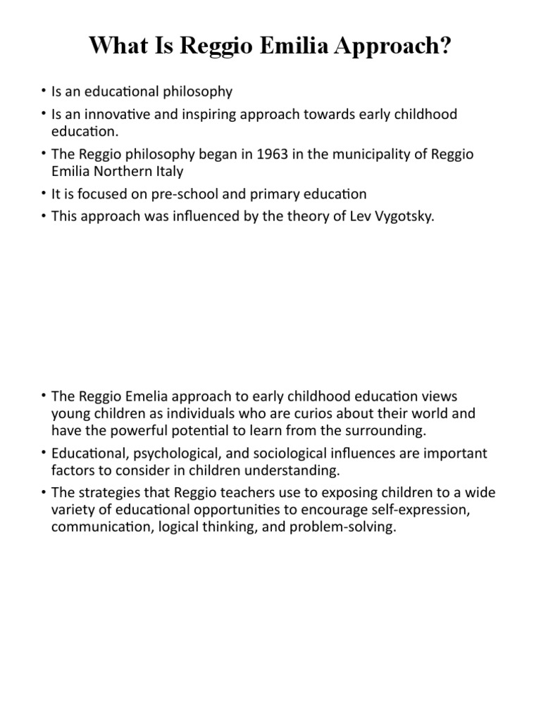 What Is Reggio Emilia Approach | PDF
