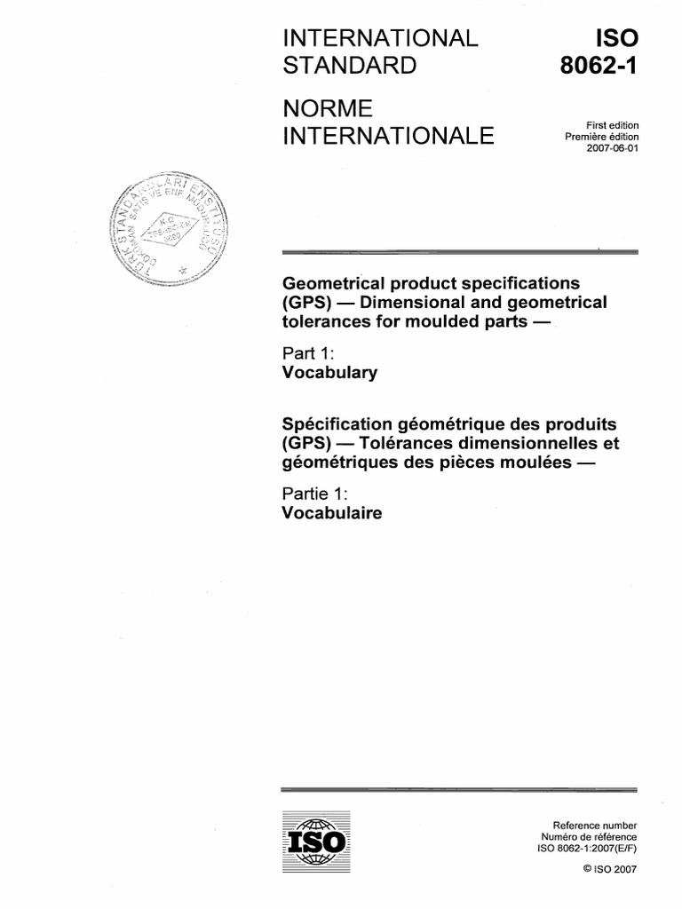 Iso 8062-1 - 01.06.07 | PDF | Organisation internationale de ...