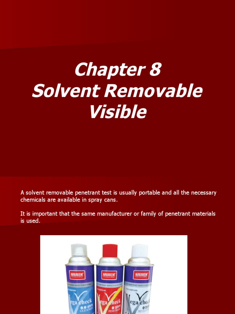 Chapter 8 Solvent Removable Visible | PDF | Solvent | Secondary Sector ...
