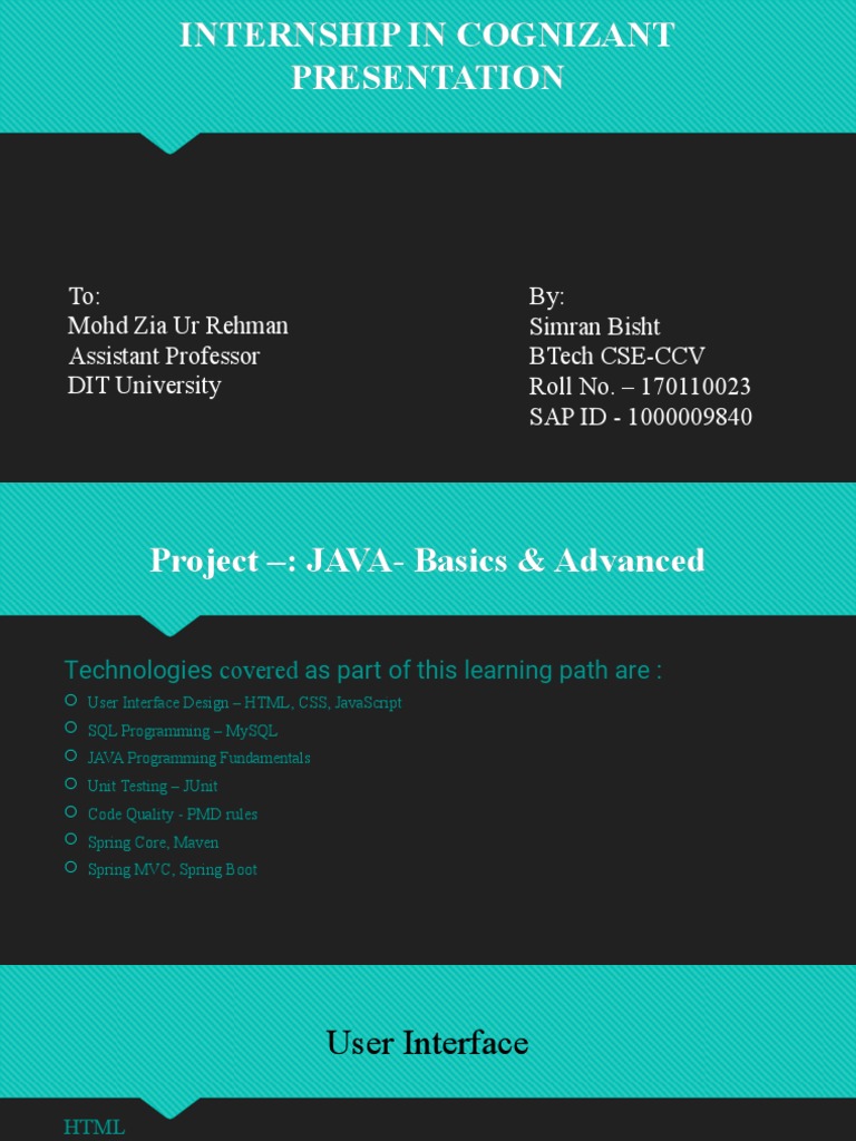Simran Bisht 170110023 Internship Presentation | PDF | Java Script | World Wide Web