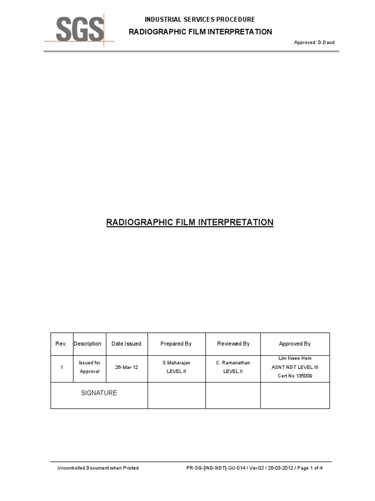 Radiographic Film Interpretation Guide | PDF | Radiography | Welding