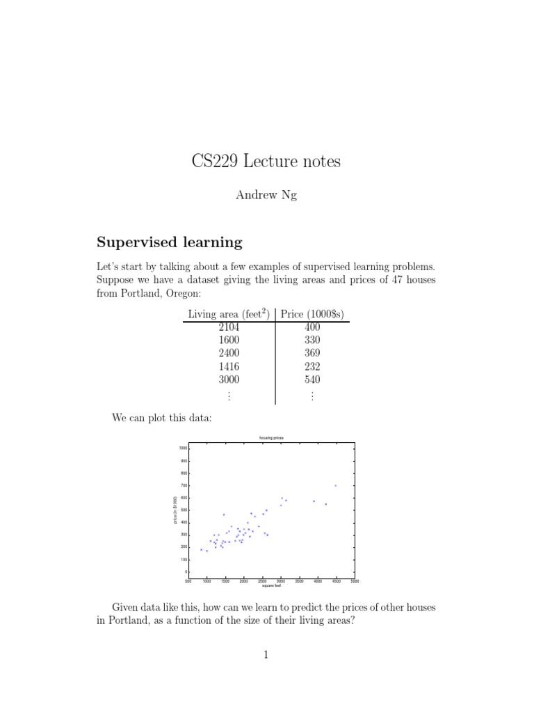 Stanford Ml Cs229 Merged Notes Pdf Regression Analysis Matrix Mathematics