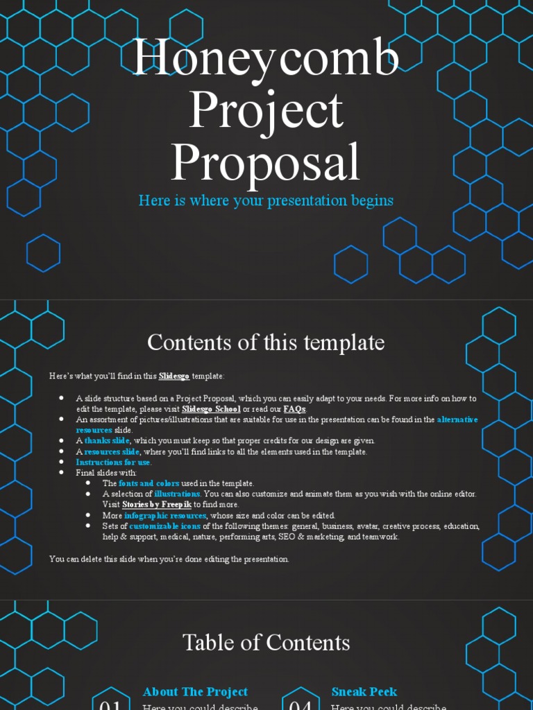 Honeycomb Project Proposal by Slidesgo | PDF | Planets | Mercury (Planet)