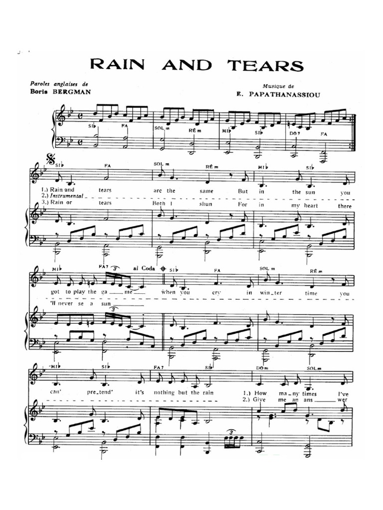 Tears Piano Sheet | PDF