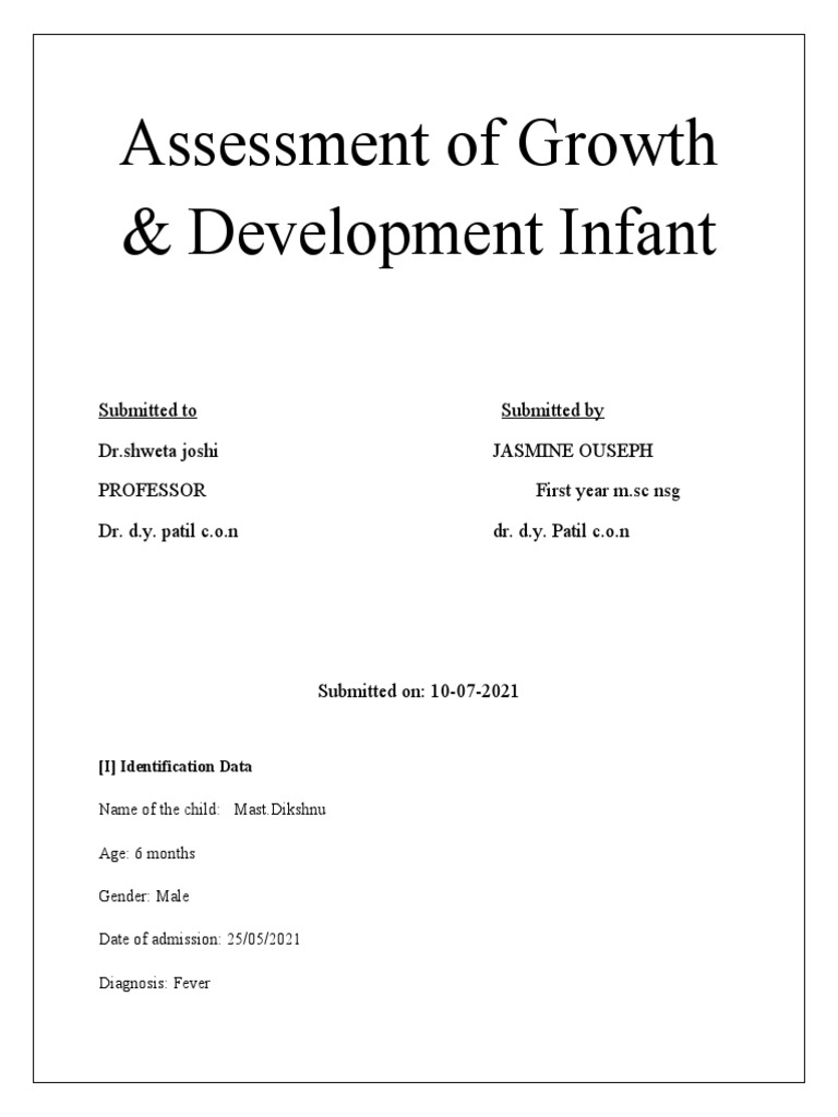 Assessment of Growth, Development, and Care Needs of a 6-Month-Old ...
