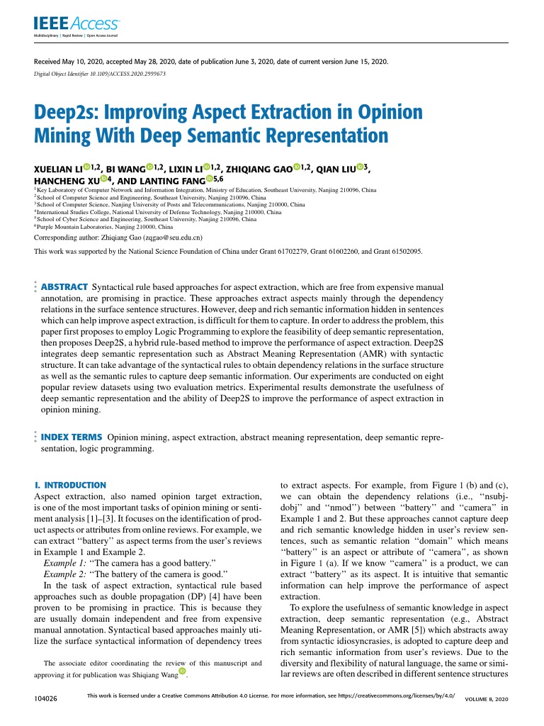 Deep2s: Improving Aspect Extraction in Opinion Mining With Deep Semantic Representation | PDF ...