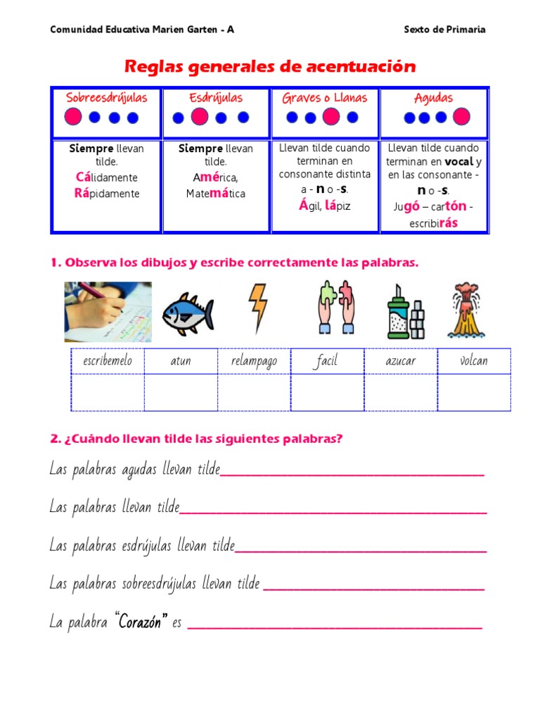 Ficha Acentuación | PDF | Voz humana | Fonética