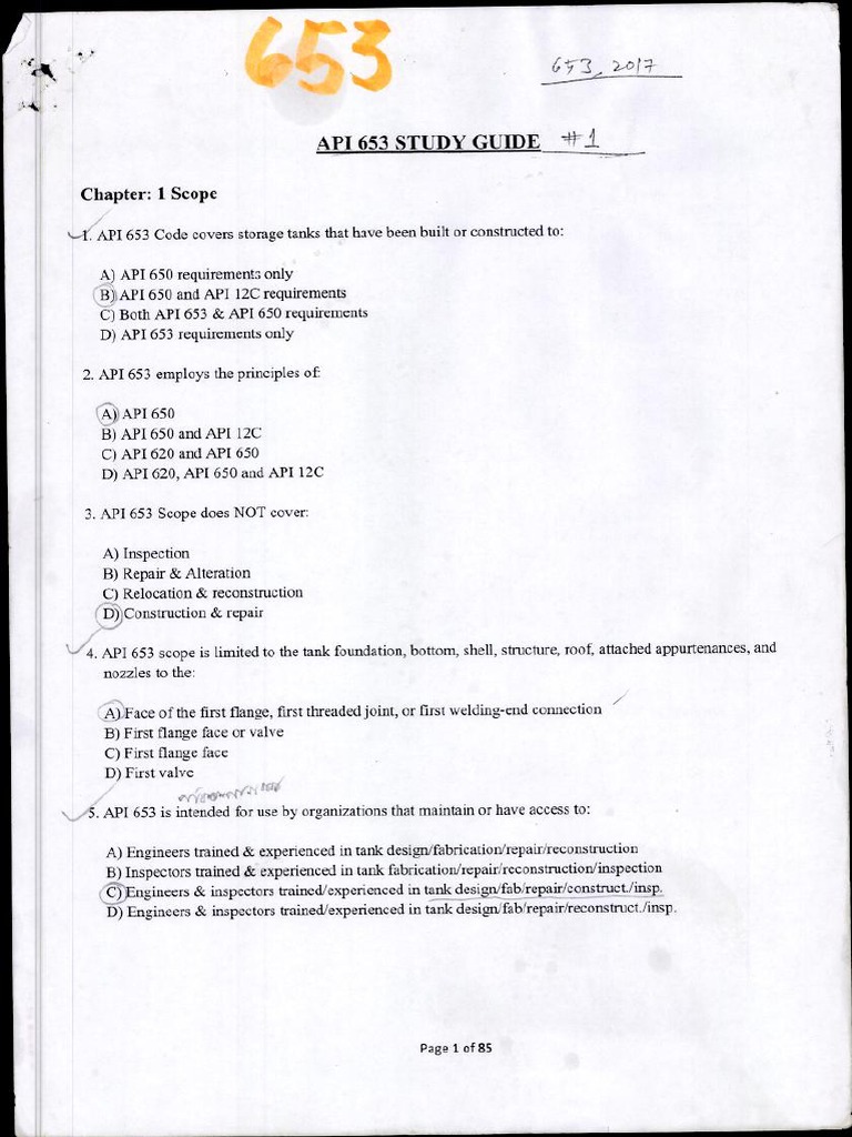 Api 653 Study Guide Close Book | PDF