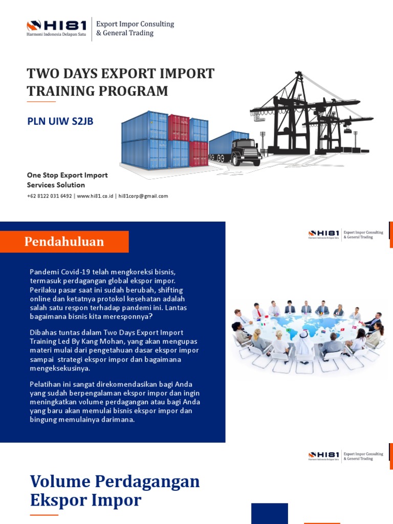 Two Days Export Import Training Program | PDF