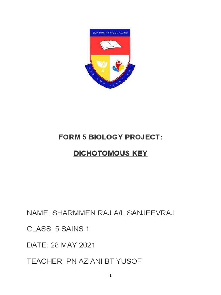 Form 5 Biology Project: Dichotomous Key | Download Free PDF | Camel ...
