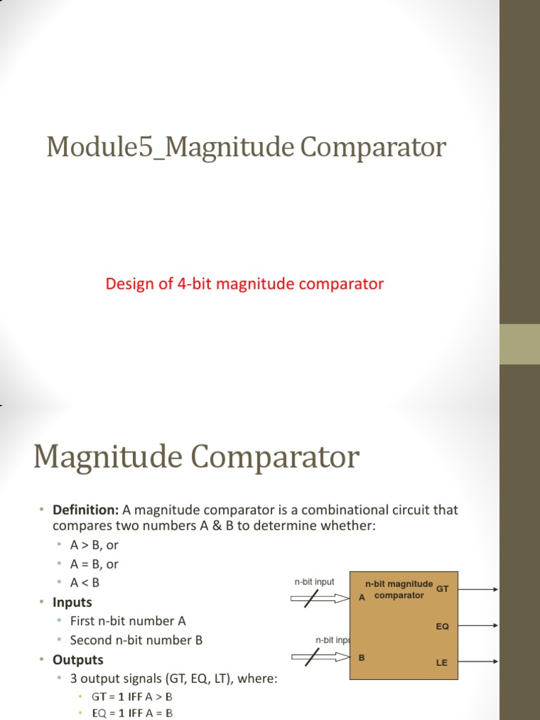 Module5 Magnitude Comparator | PDF | Electronic Engineering | Computer Engineering