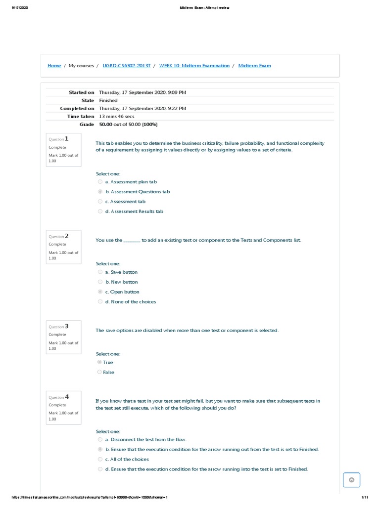 Application Lifecycle MGT - Midterm Exam | PDF | Test (Assessment ...